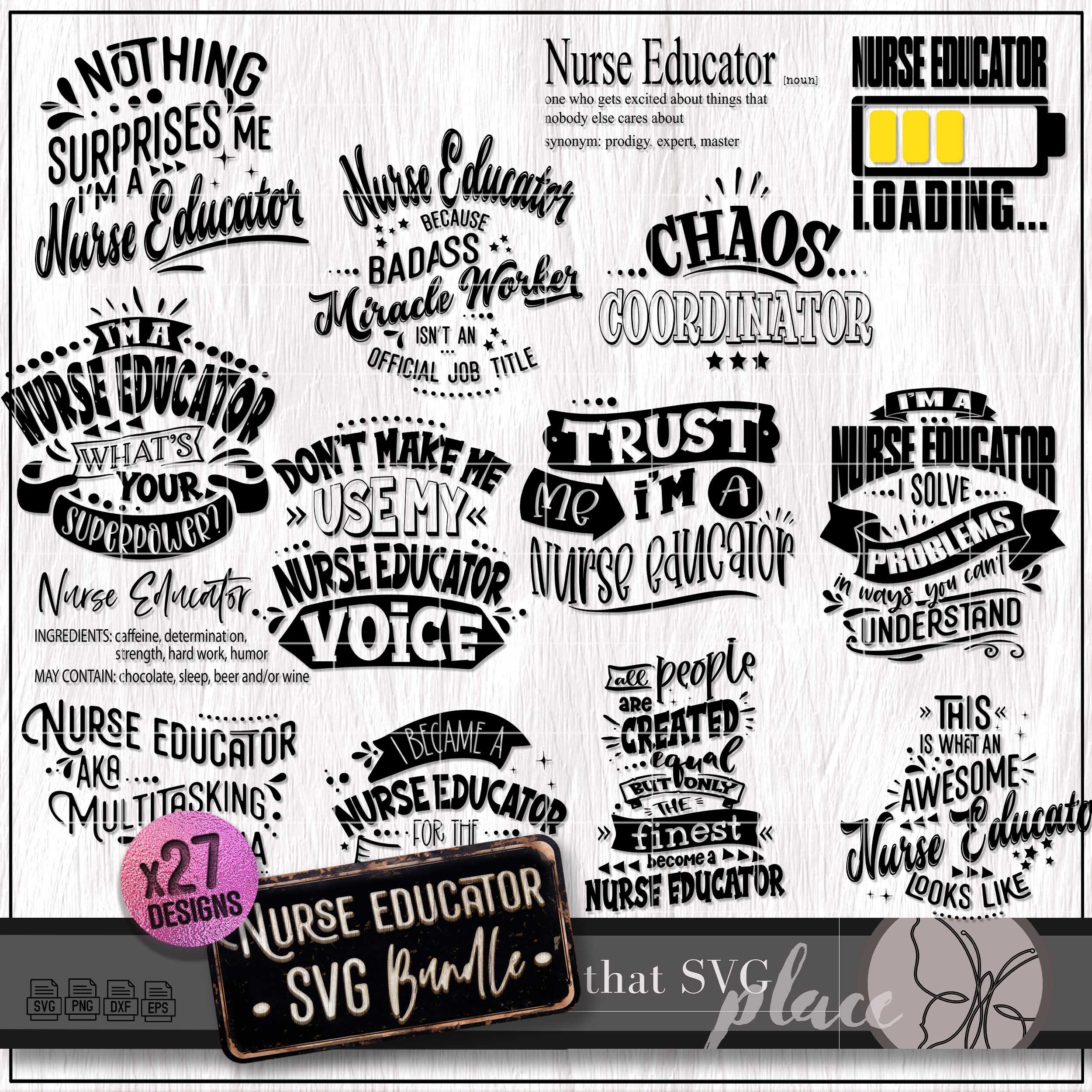Nurse Educator SVG Bundle, Clinical Instructor SVG, Nursing Instructor ...
