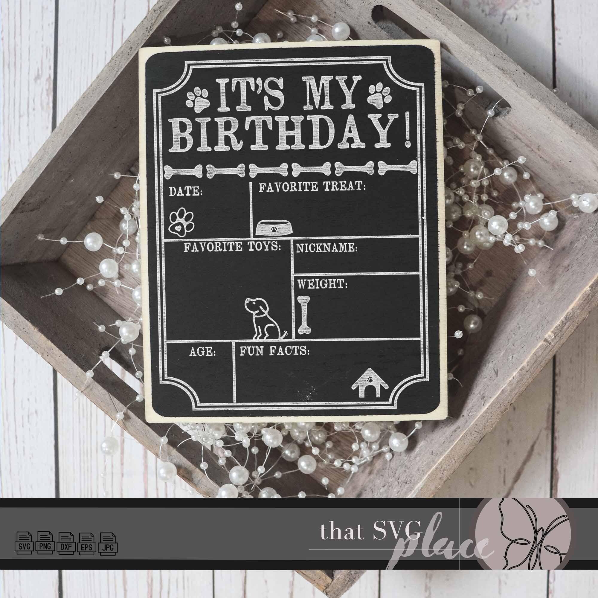 Dog Birthday SVG, Puppy Happy Birthday SVG, Pet SVG, Pet Birthday Board ...