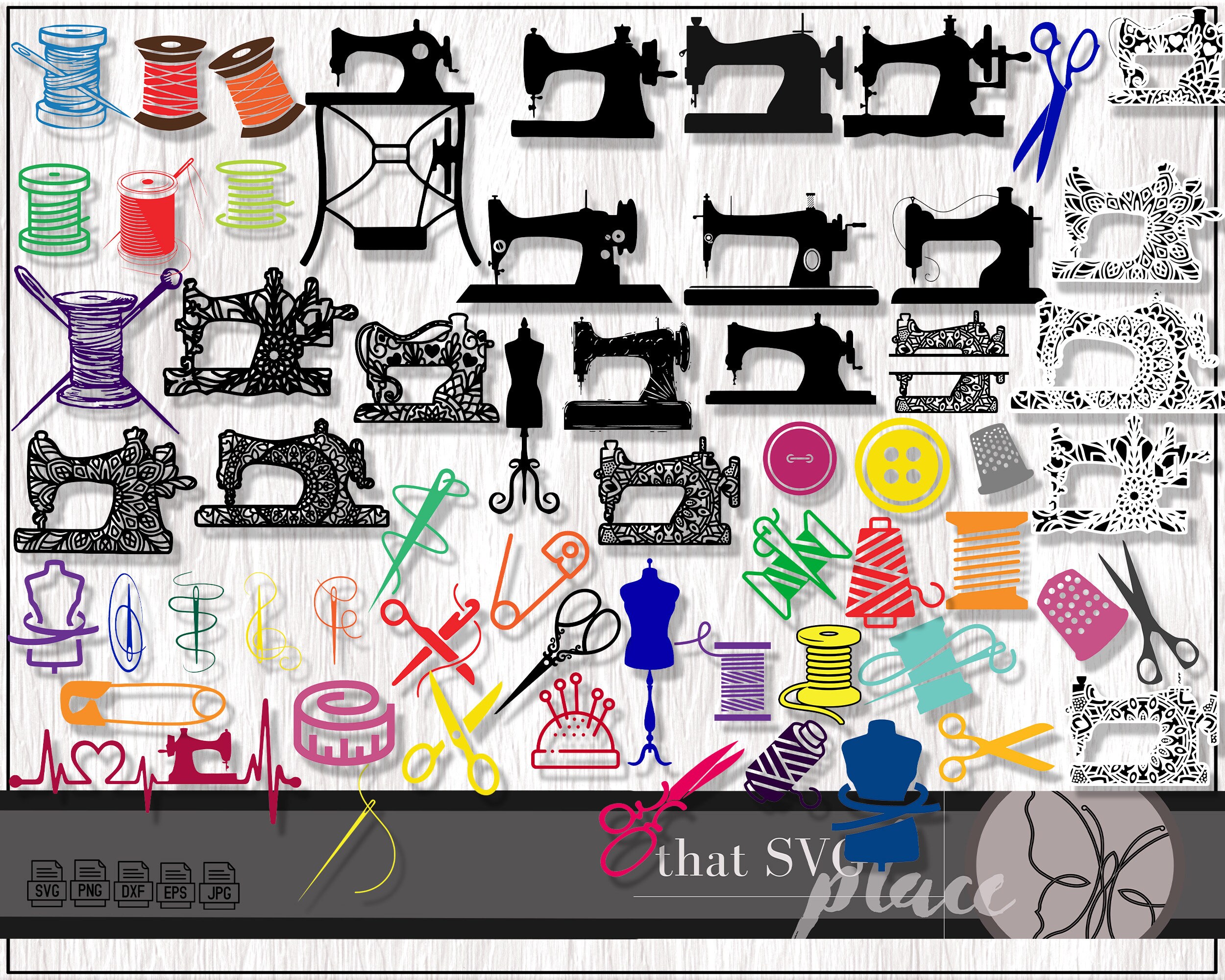 Sewing Machine SVG Bundle Sewing SVG PNG Eps Dxf - Etsy