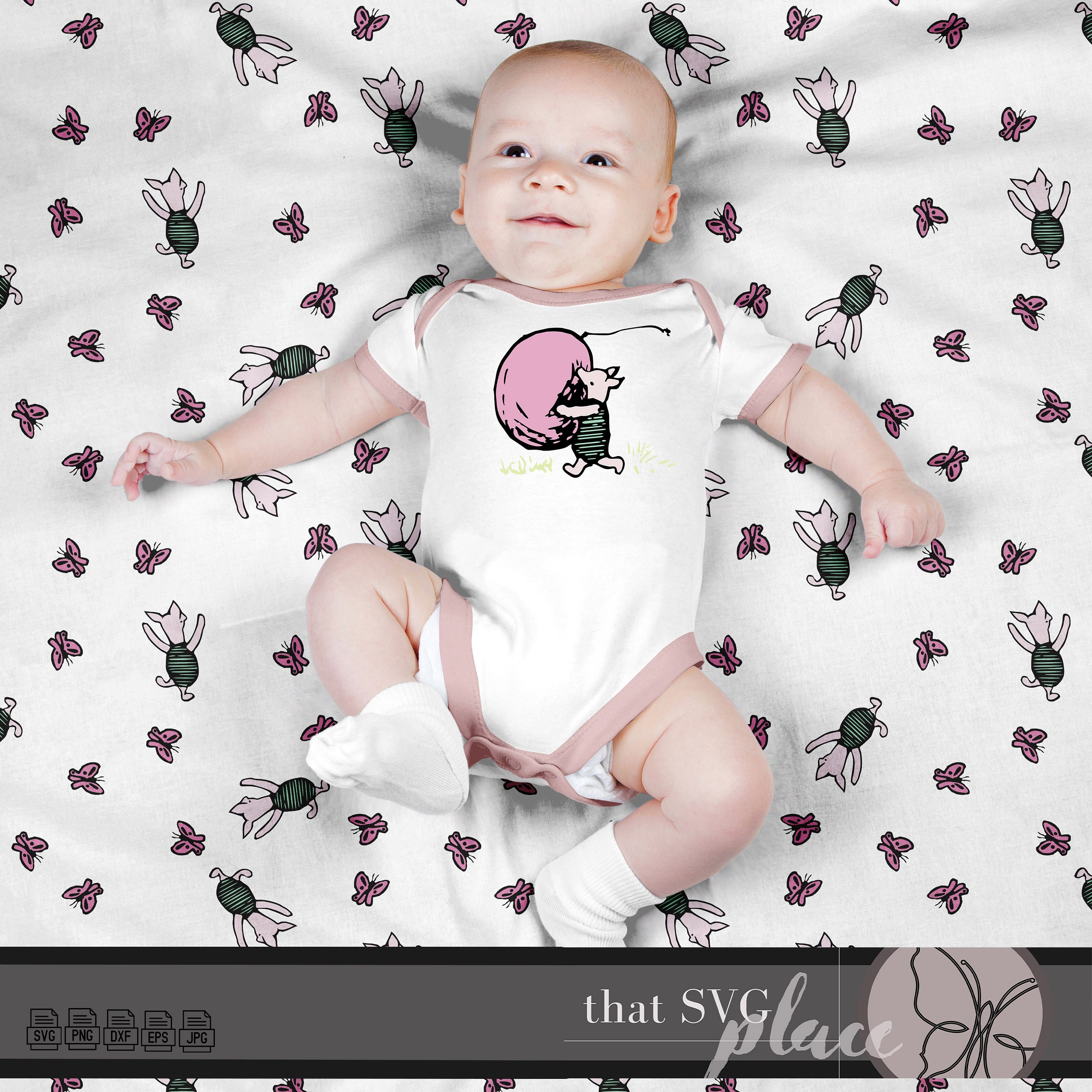 Gender Reveal SVG Classic Winnie the Pooh Clipart Piglet - Etsy