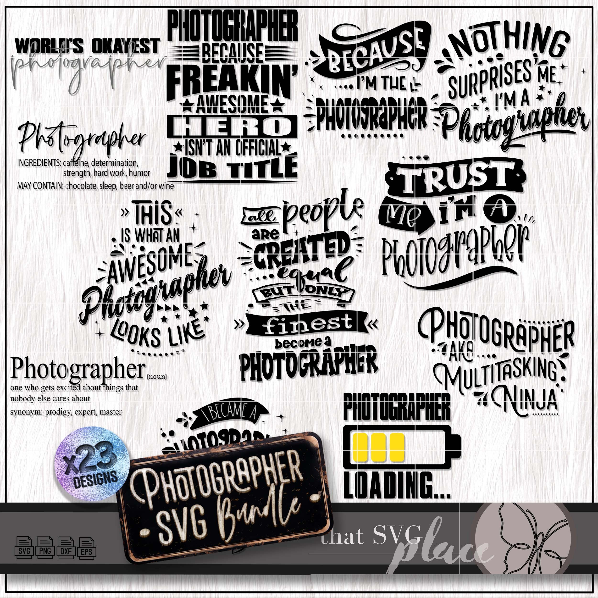 Photographer SVG PNG Bundle, Camera SVG Clipart, Photography Svg ...