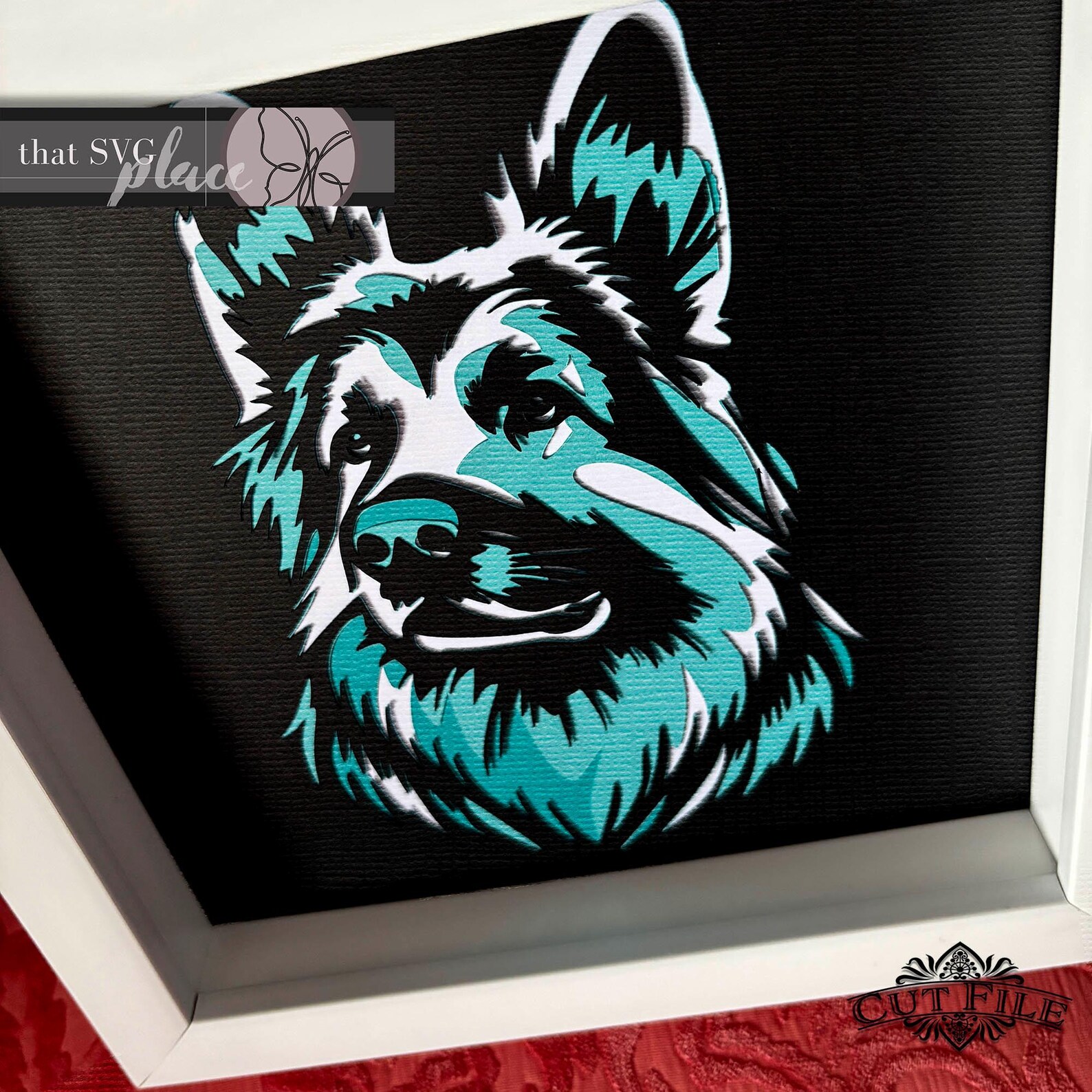 3D German Shepherd SVG, Layered Shadowbox Template, Paper Cut Light Box ...