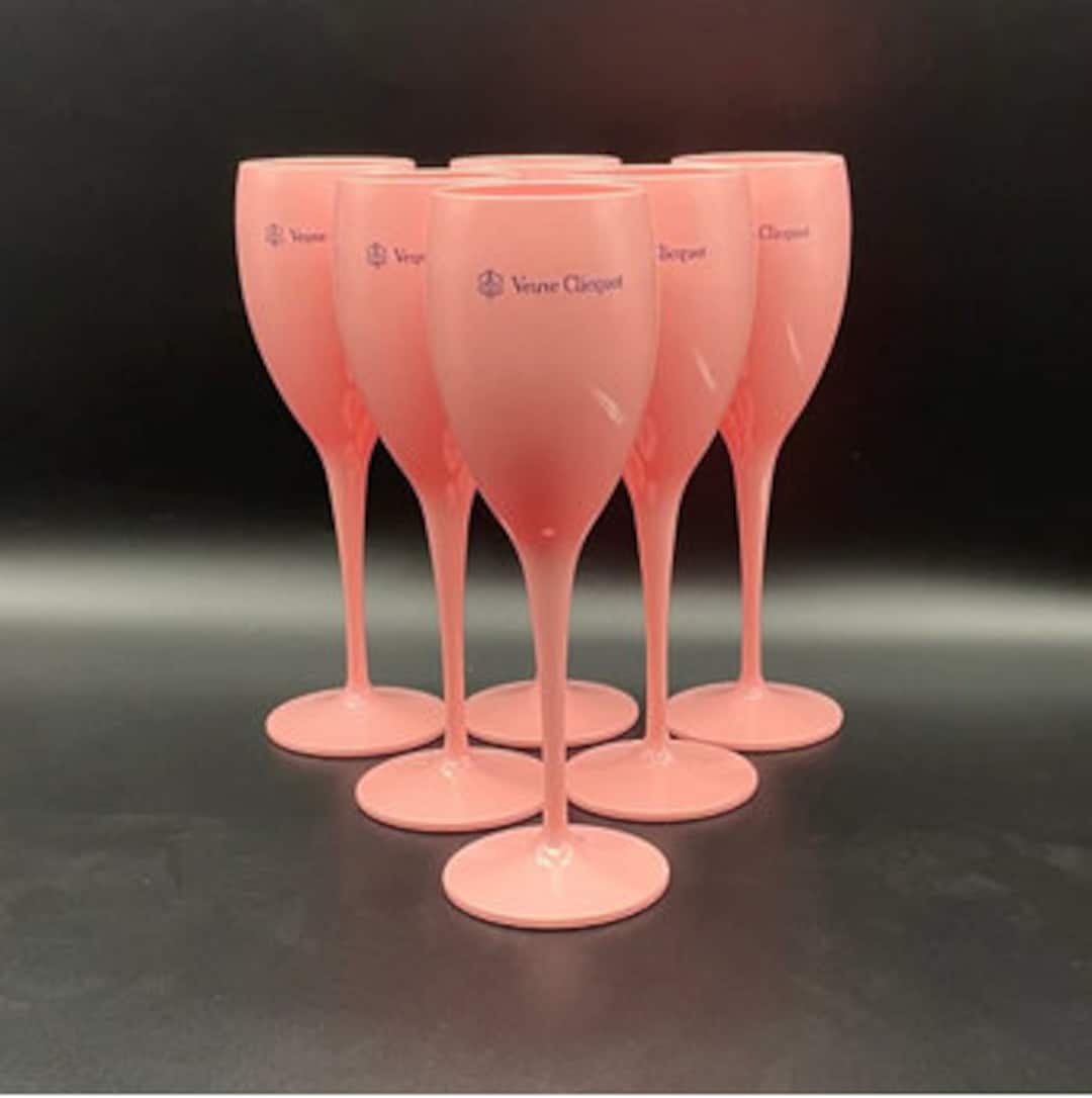 Veuve Pink Acrylic Plastic Champagne Flutes X 6 - Etsy