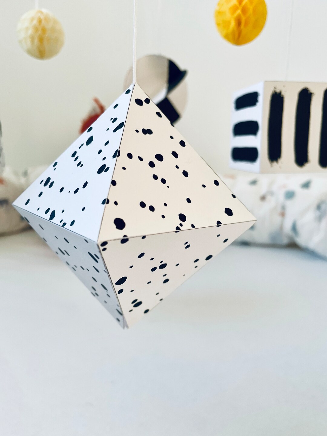 Mobile Pendant Pyramid Dots | Craft Template With Instructions ...