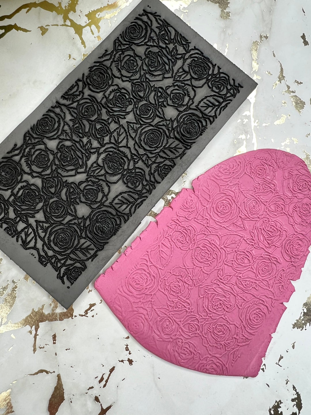 Clay Texture Mat Roses| Polymer Clay Tools| Ceramic Tools| Jewellery ...
