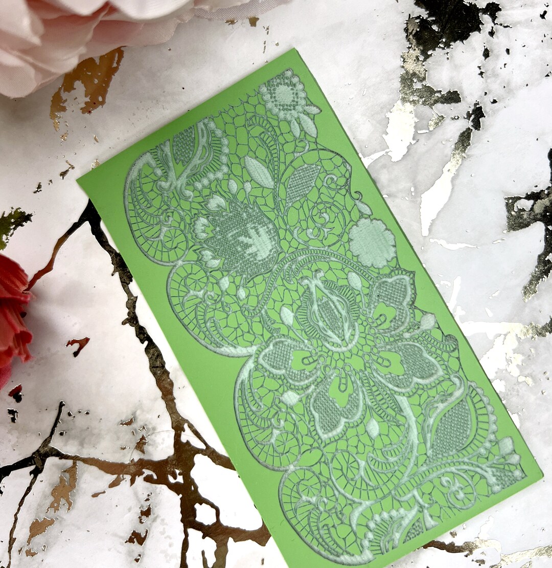 Lace 7 Polymer Clay Texture Mat – Intricate Rubber Stamp for Clay ...
