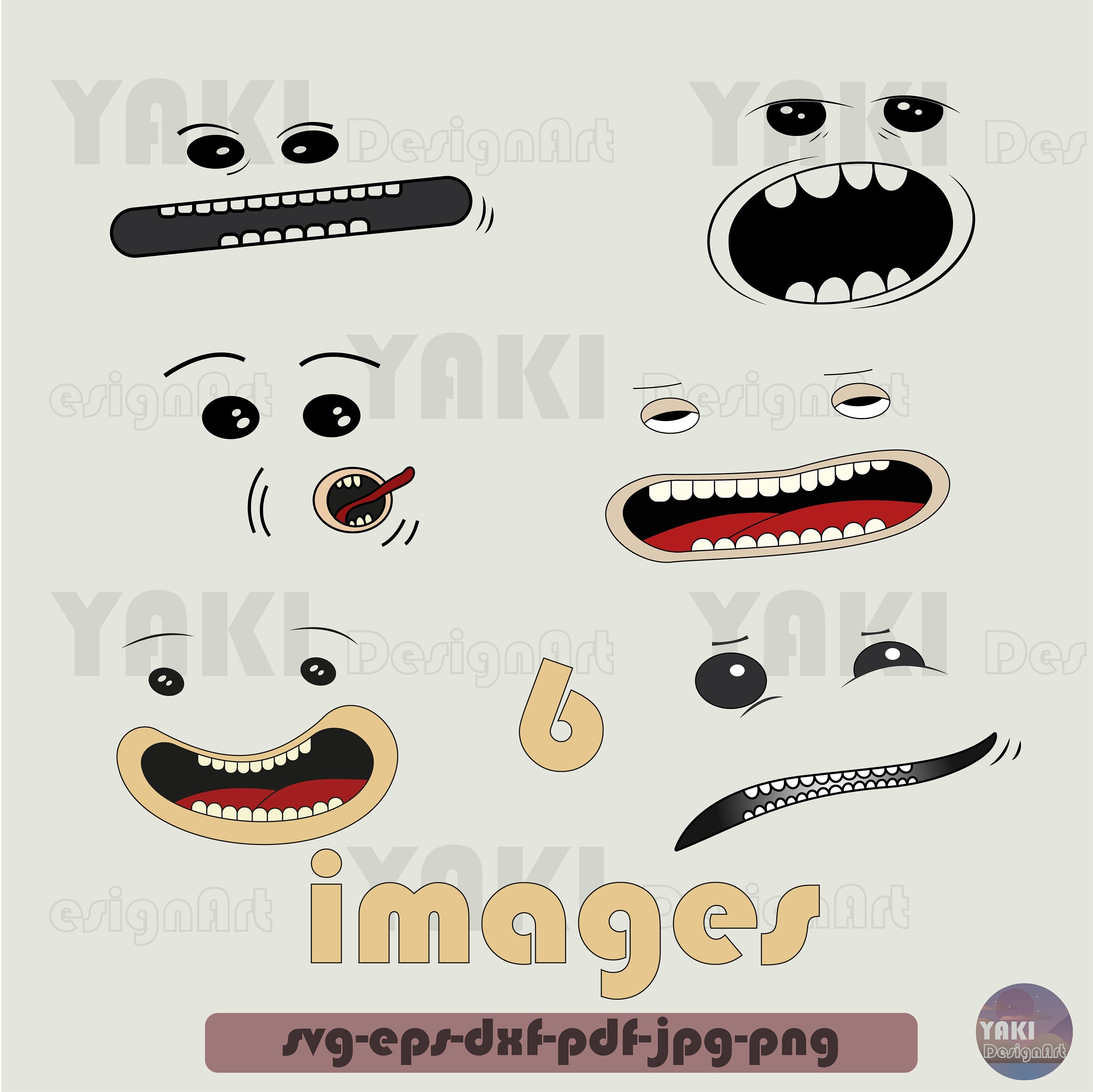Mimics Svg Facial Expressions Svg Facial Expressions Clipart | Etsy UK