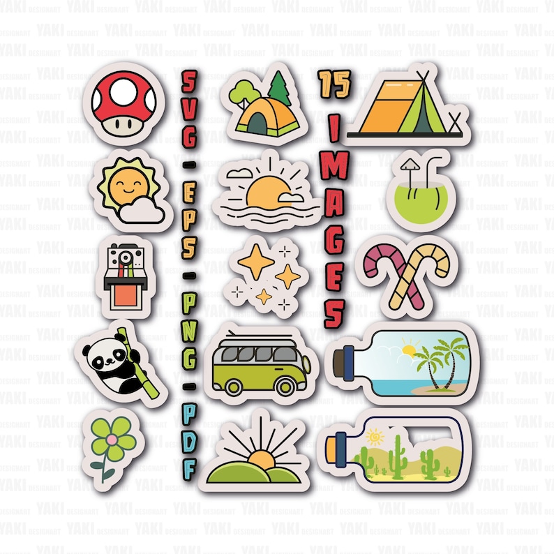 Sticker SVG Bundle Sticker SVG Printable Image Files Cricut - Etsy