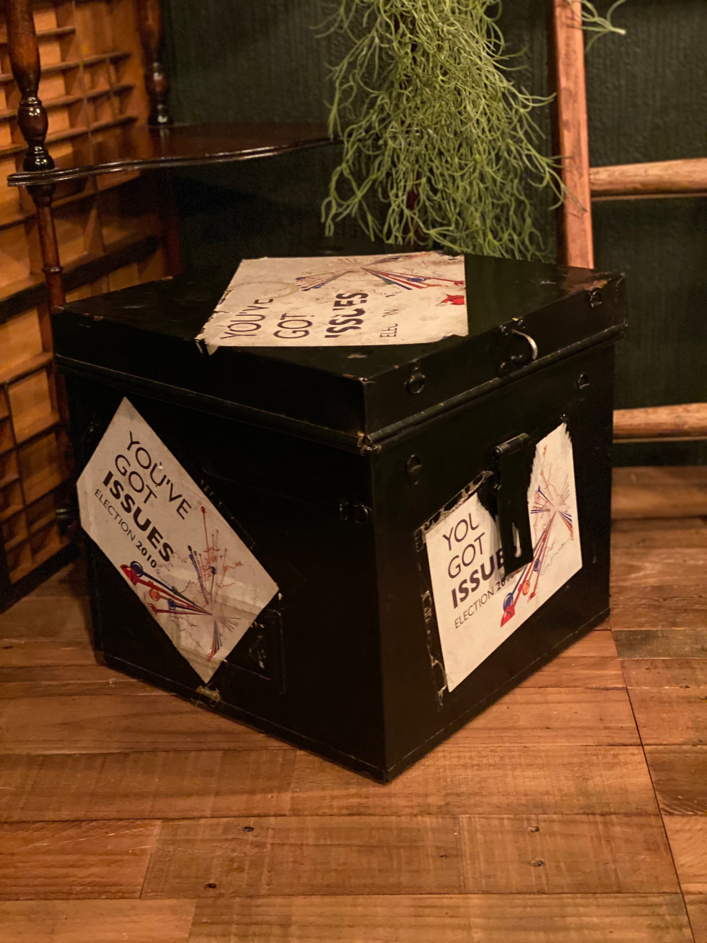 Medium, Vintage, Galvanized, Ballot Box, Election Ballot Box ...