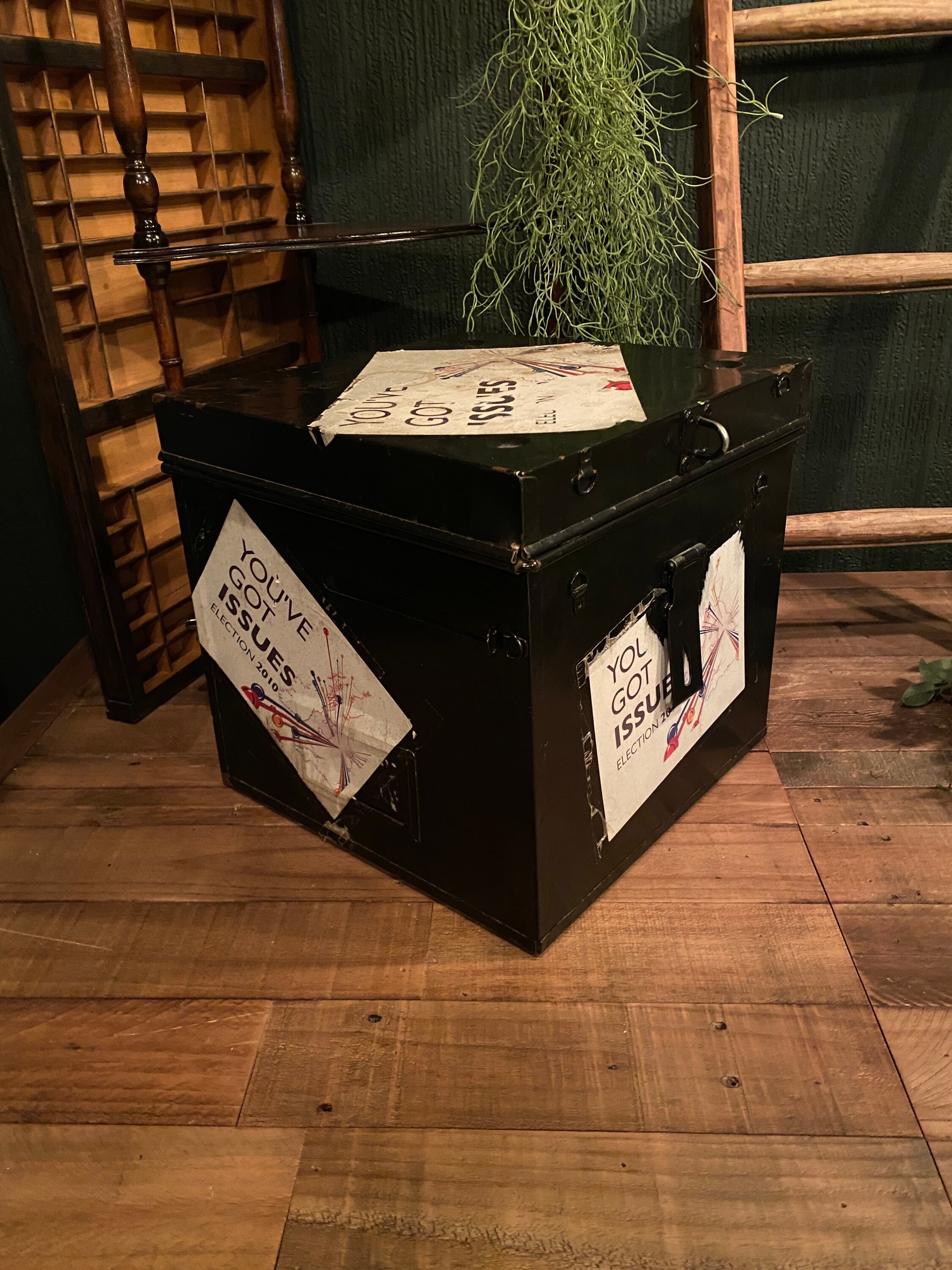 Medium, Vintage, Galvanized, Ballot Box, Election Ballot Box ...