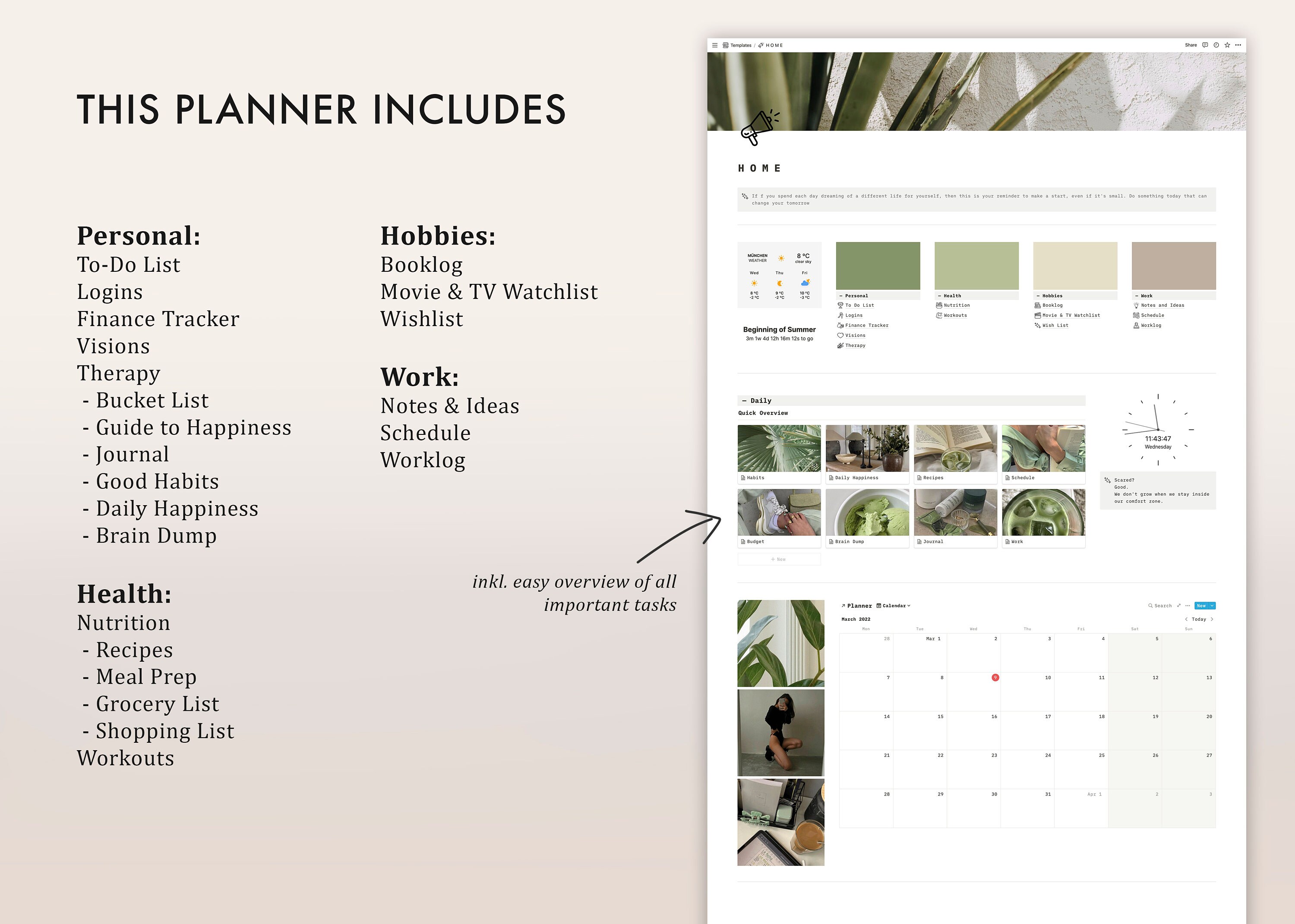 Notion Template Personal Planner All in One Notion Template - Etsy