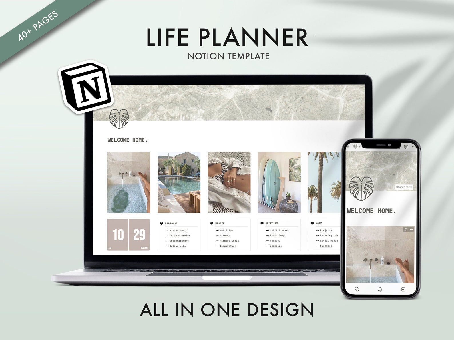 Notion Template Personal Planner All in One Notation Template Summer Notation Planner Notion ...