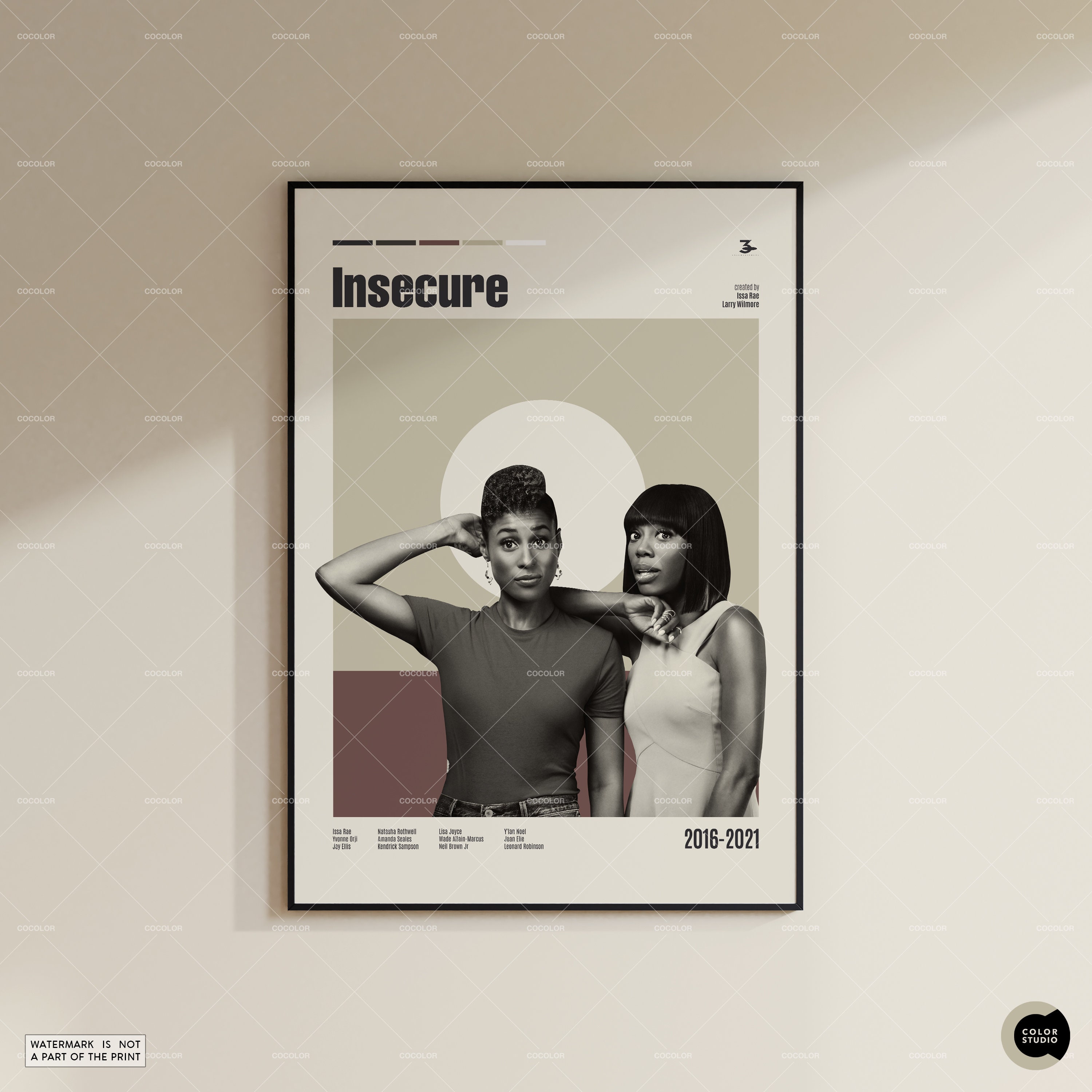 Insecure, Issa Rae, TV Series Poster, Midcentury Movie Poster, Vintage ...