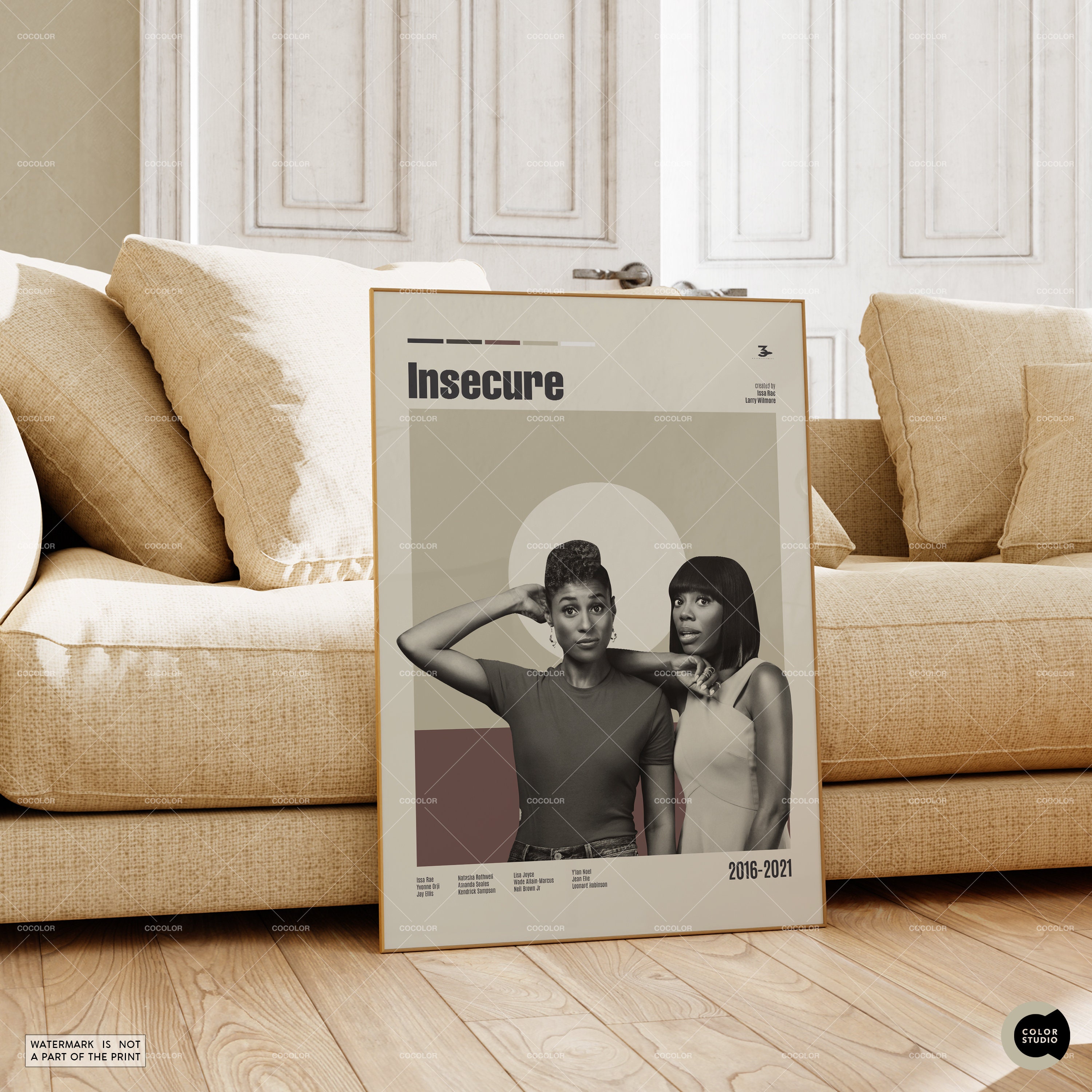 Insecure, Issa Rae, TV Series Poster, Midcentury Movie Poster, Vintage ...