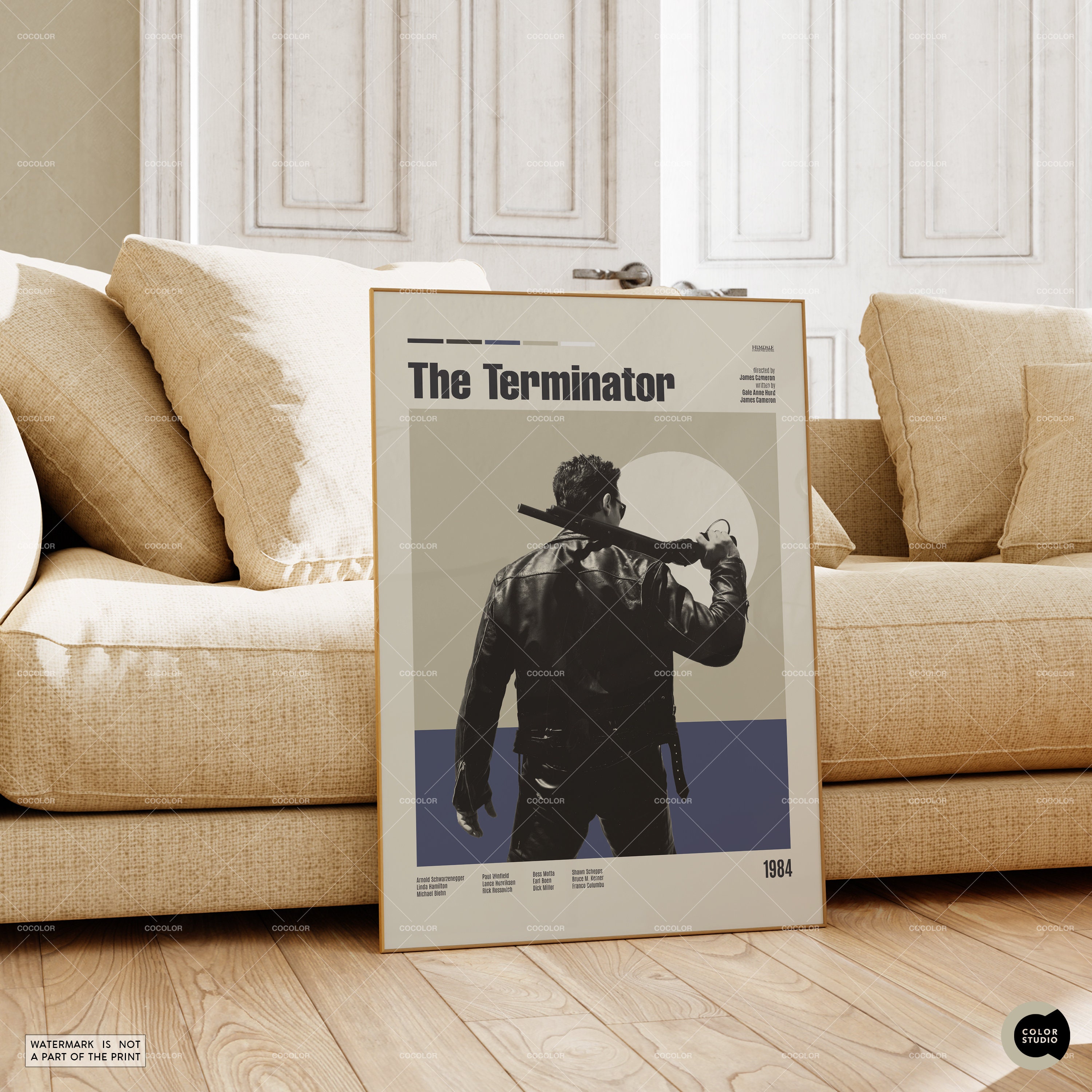 The Terminator, James Cameron, Arnold Schwarzenegger, Vintage Movie Print