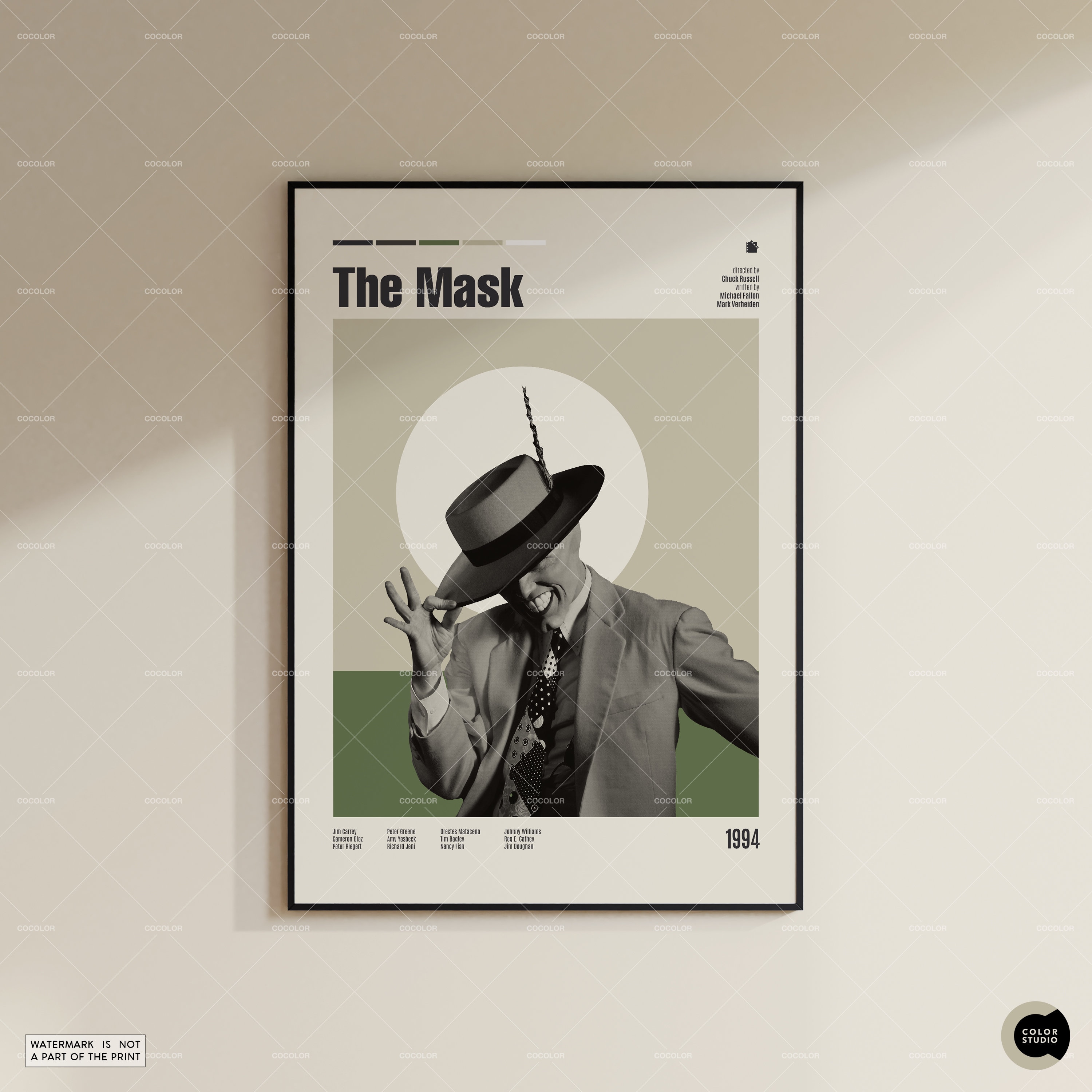The Mask, Jim Carrey, Retro Movie Poster, Midcentury Modern, Retro Tv ...