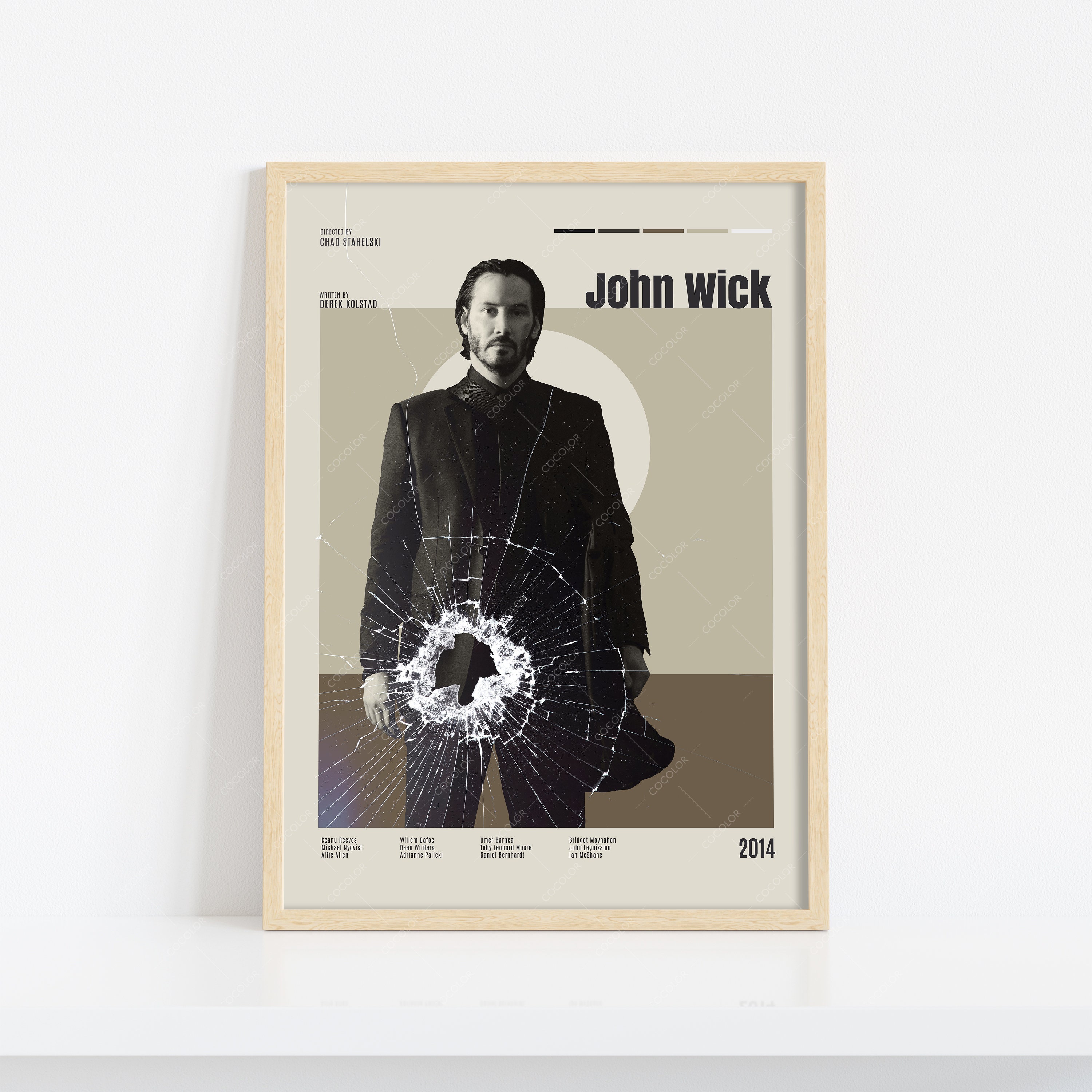 John Wick, Keanu Reeves, Vintage Movie Poster Designed & Sold By BraHill