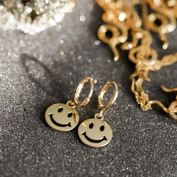 Smiley Face Earrings - Etsy