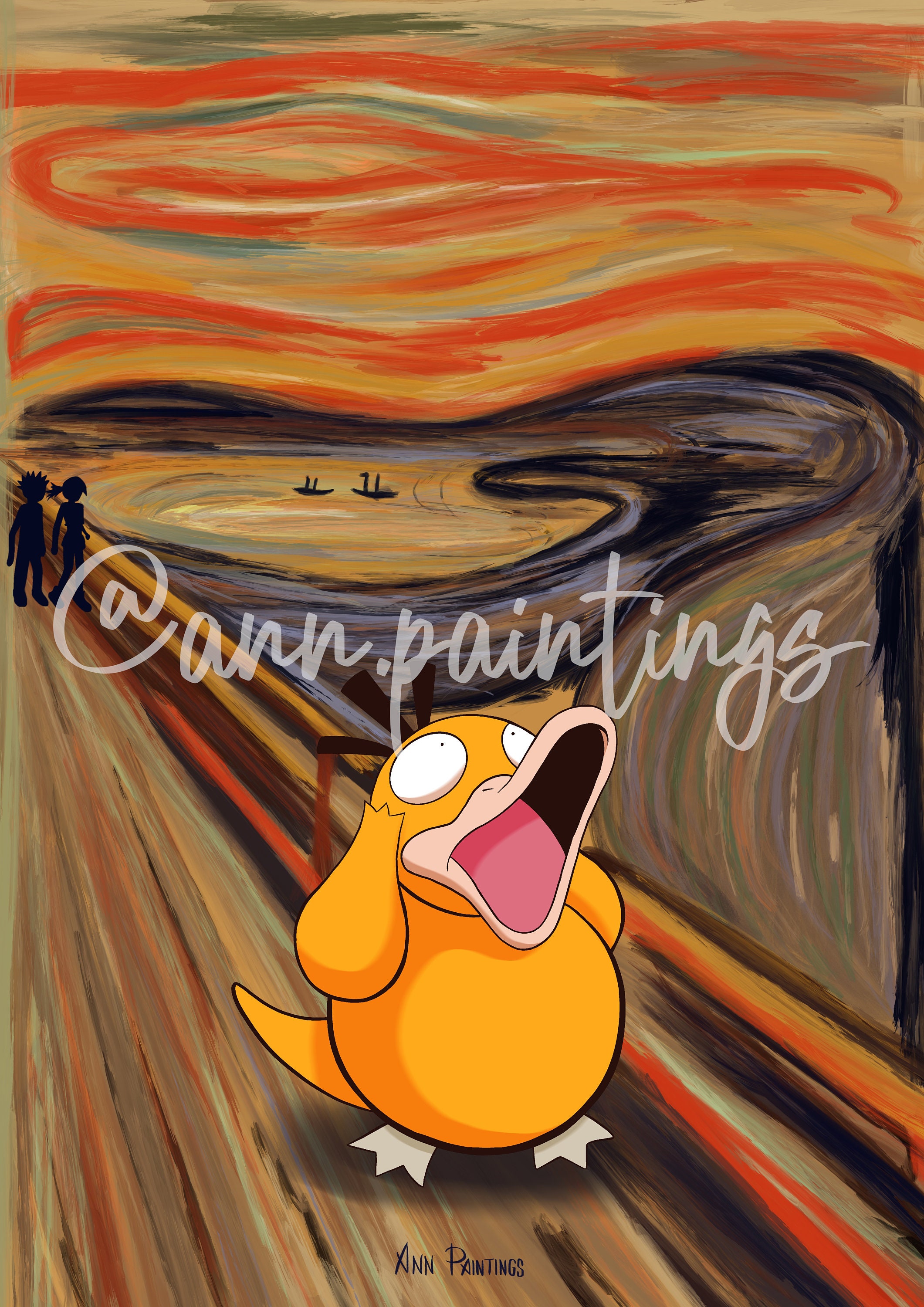 Psyduck's Scream ann Paintings Illustration Print - Etsy