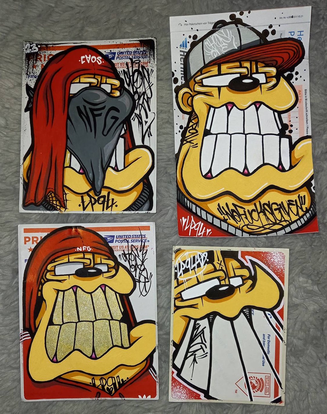 Graffiti Sticker Pack of 4 Usps Labels Comes With Sticker Pack - Etsy