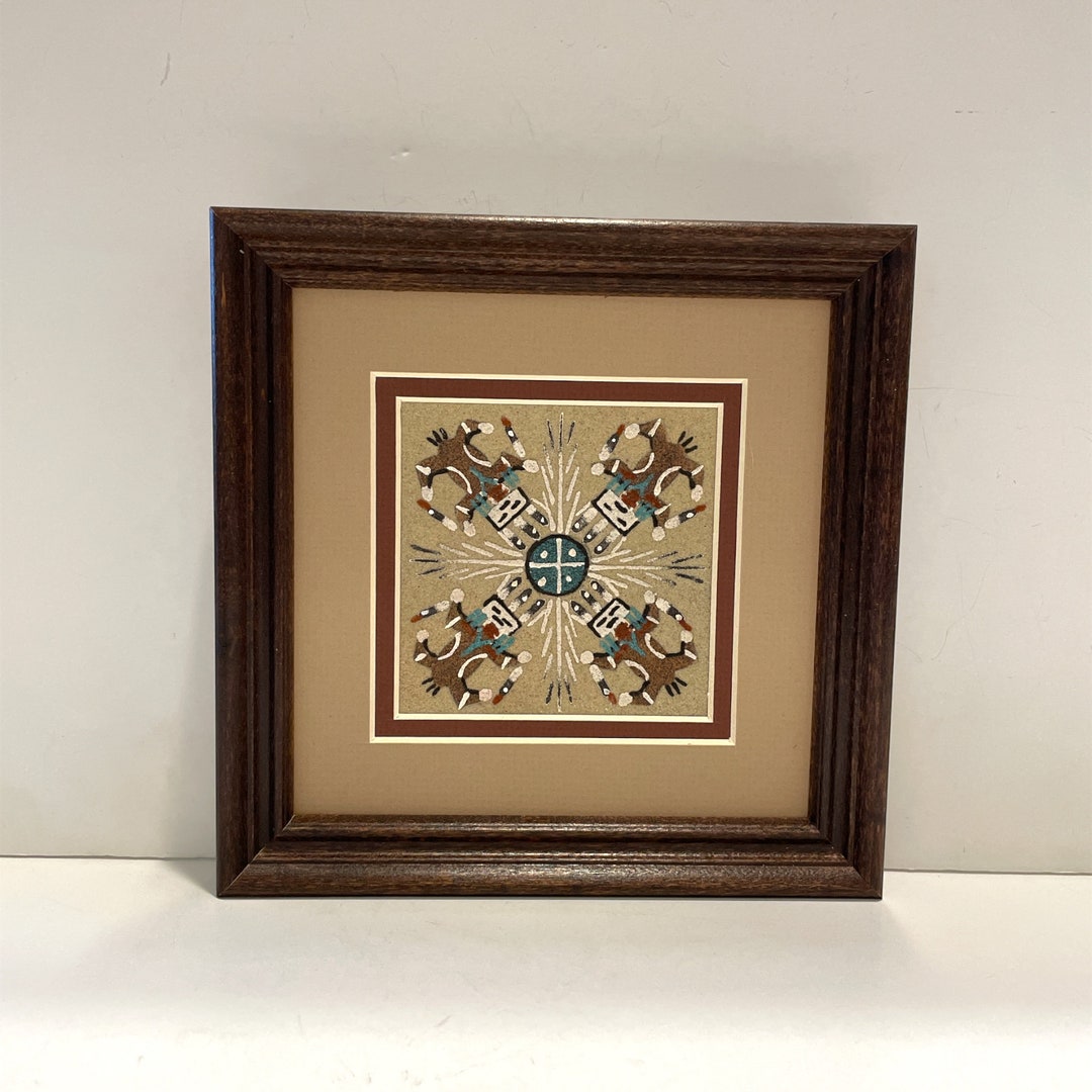Navajo Sand Painting by Glen Nez 7" X 7" Sg/native American/navajo ...