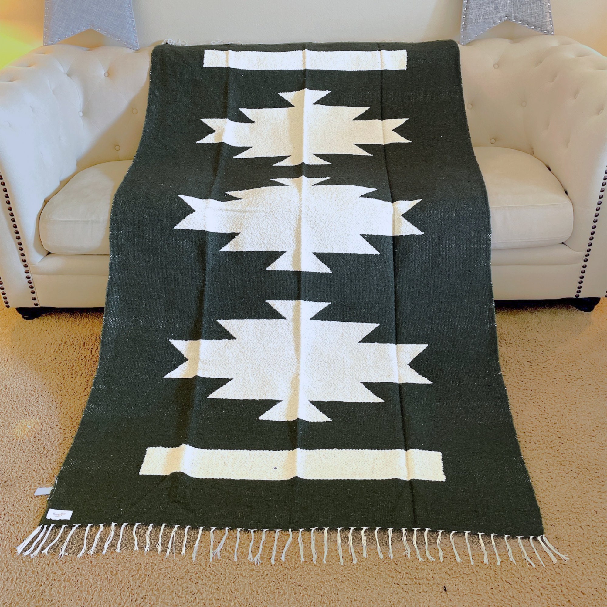 Tribal Blanket Army Green/southwest/southwestern/native American Design ...