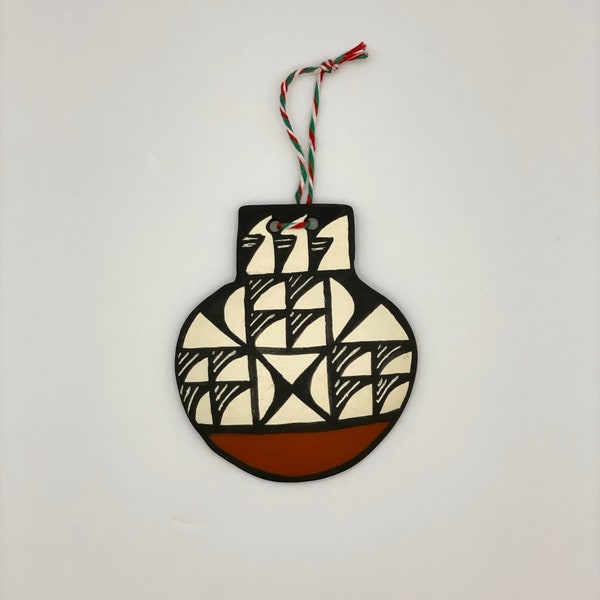 Native American Acoma Ornament A2/handcrafted/handpainted/pottery ...