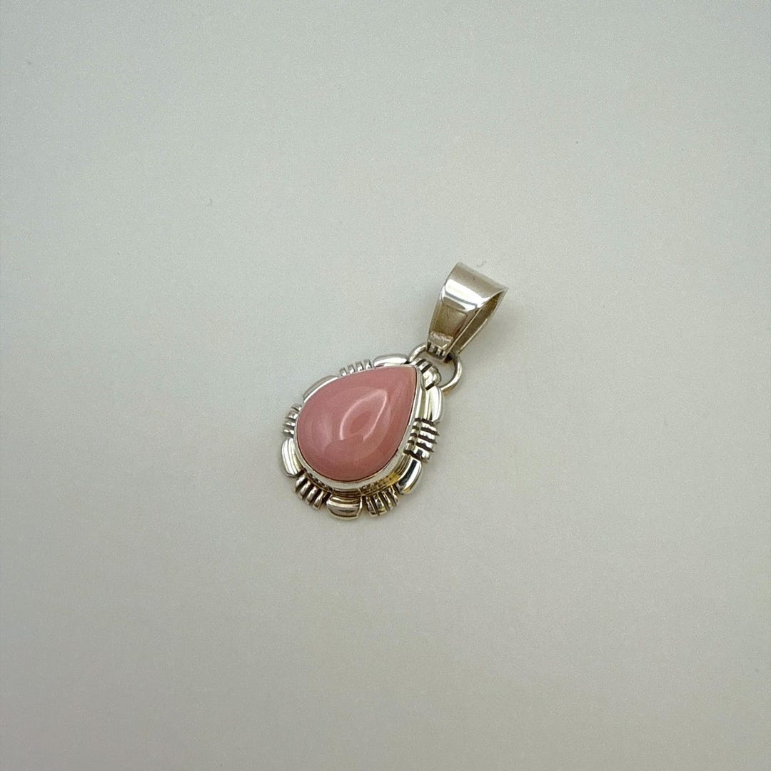 Pink Conch Shell Teardrop Pendant/authentic/native American/navajo ...