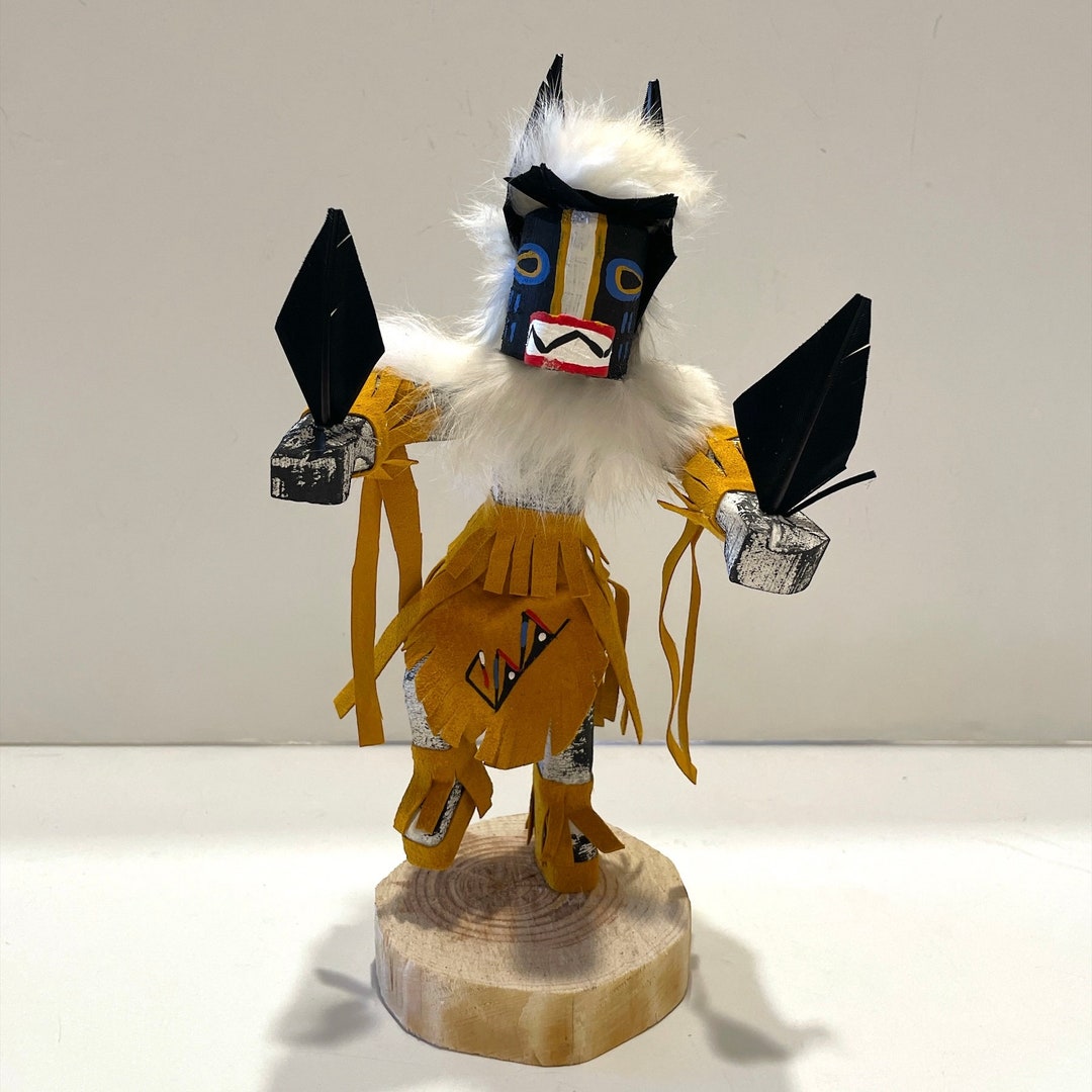 Native American Navajo Handcrafted Badger Healer Kachina Doll Gold ...
