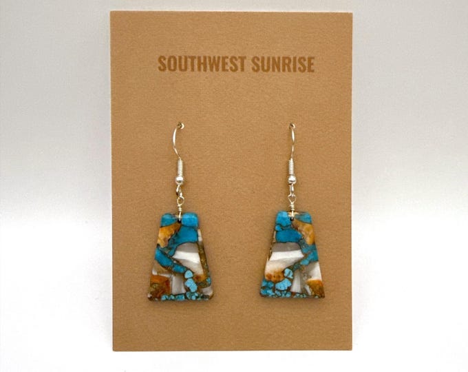 Turquoise Spiny Slab Earrings/native American/navajo/handmade/jameson ...