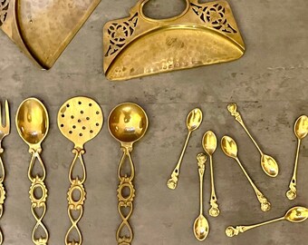 Antique Brass Spoons - Etsy