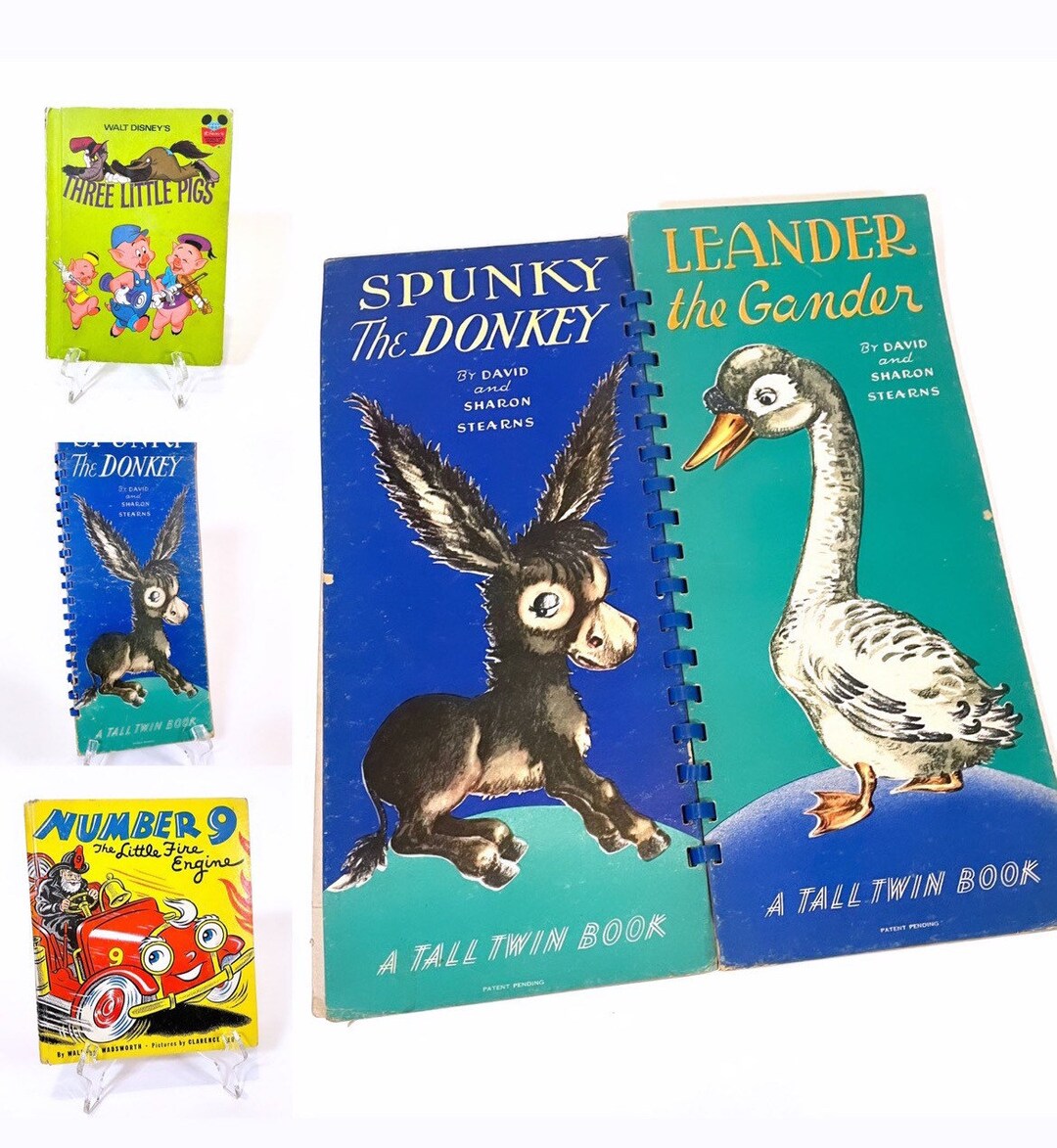 Vintage Classic Childrens Books Spunky the Donkey Three Little Pigs ...