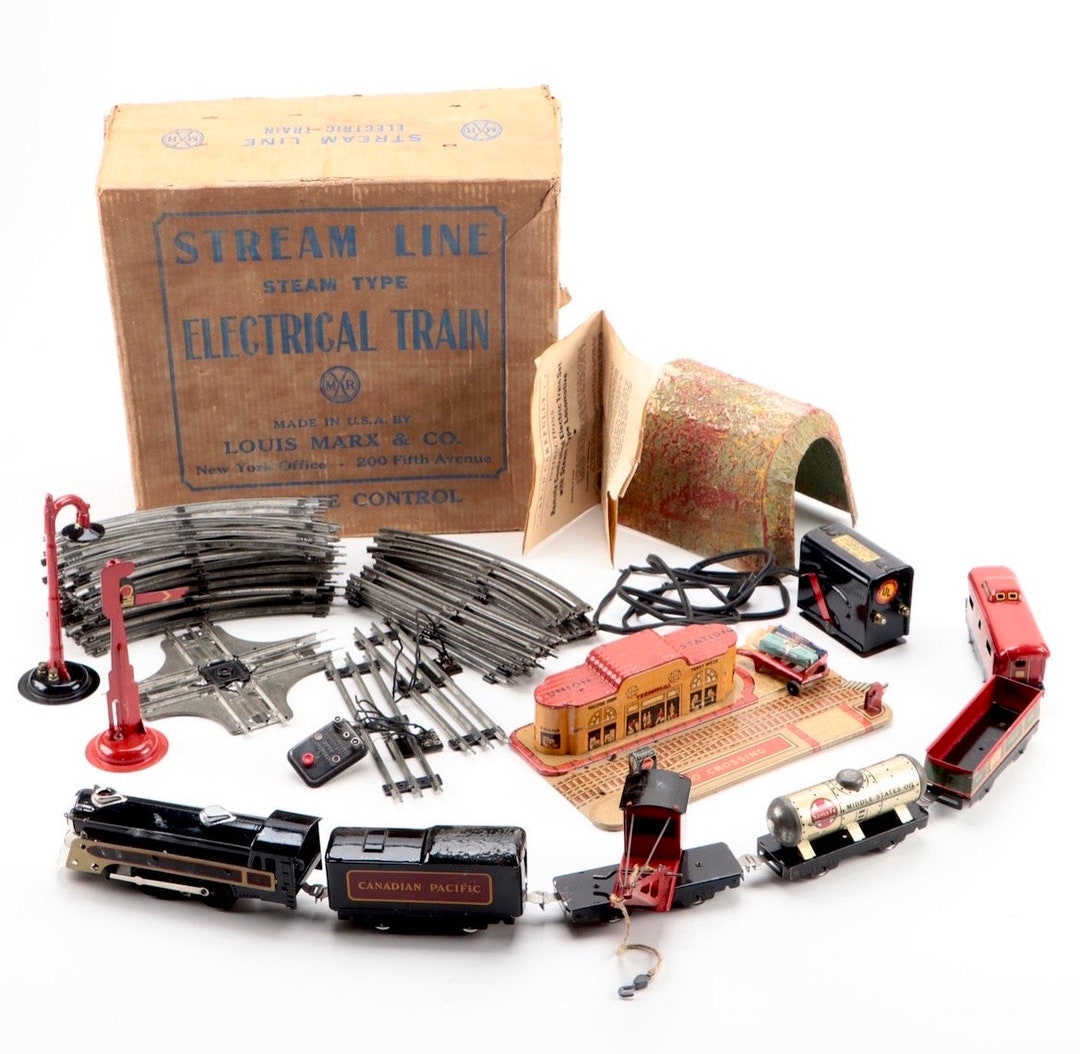 RARE Marx Stream Line Steam Type Electrical Train Complete Extras Very ...