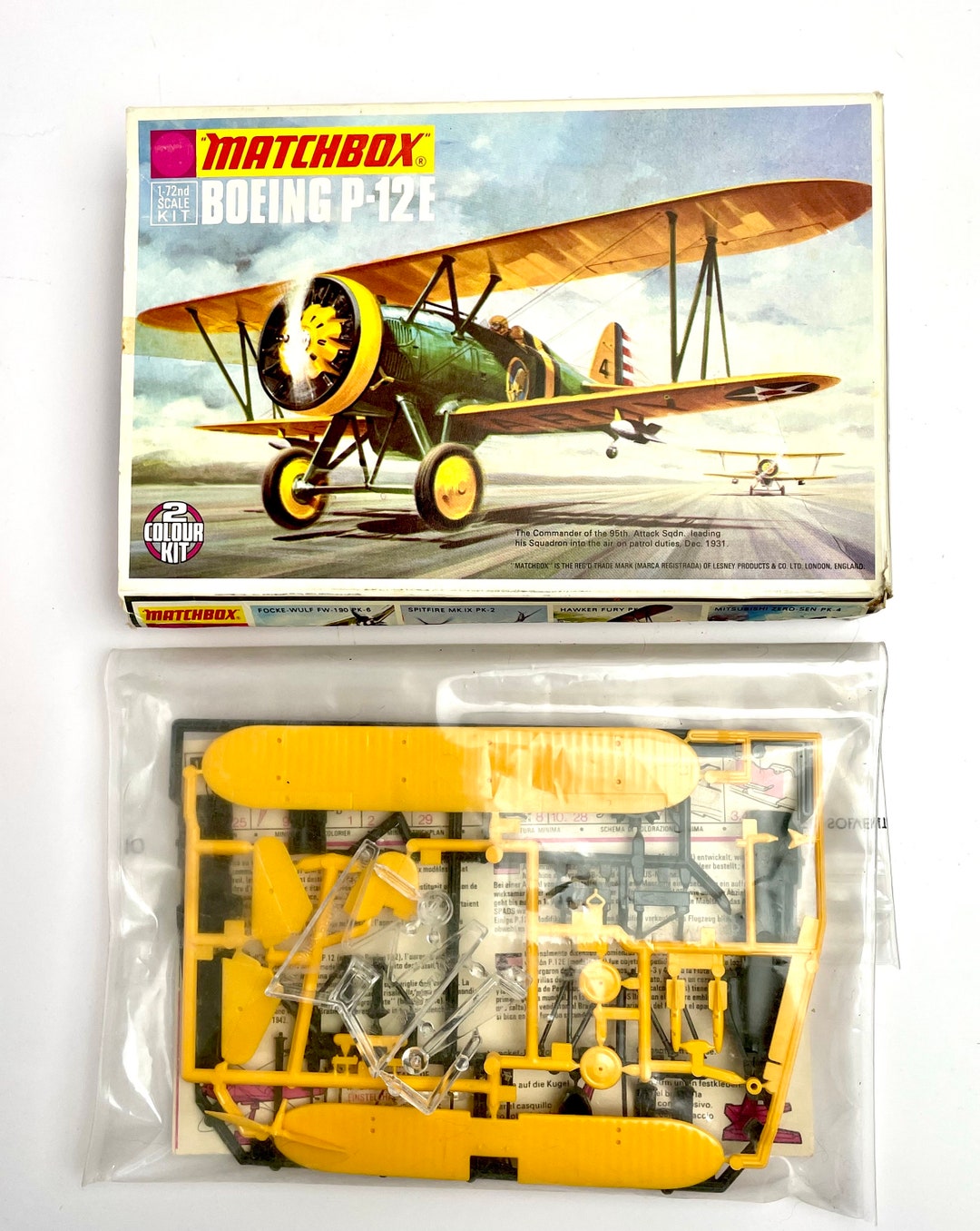 1973 Matchbox 1:72 Scale "boeing P-12e" Model Kit #PK-3 Military ...