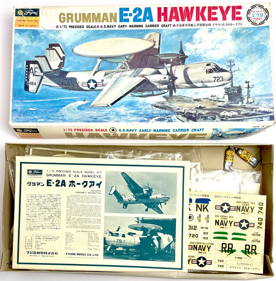 Vintage Large Grumman Hawkeye Aircraft Model Kit 1/72 Fujimi/bachmann ...