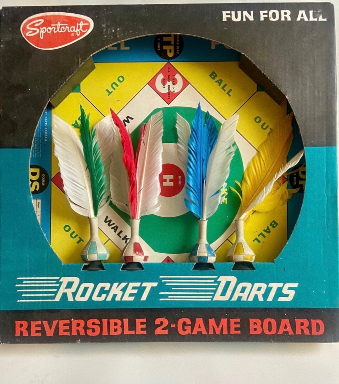 Vintage 1970s Rocket Darts NEW in Box! by Sportscraft Reversible 2-game ...