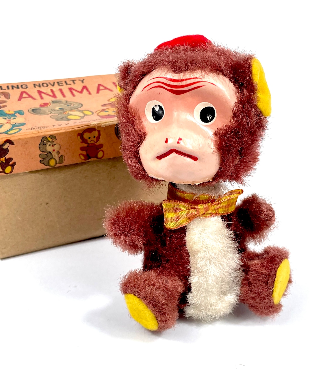 Vintage RARE 1950s Monkey Toy New in Box wiggling Novelty Animal Paper ...