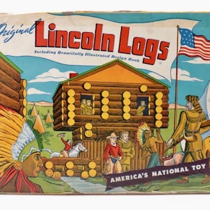 Antique Wooden Lincoln Logs 3 Full Sets W/ Boxes 4F 3LF 1L Very RARE - Etsy