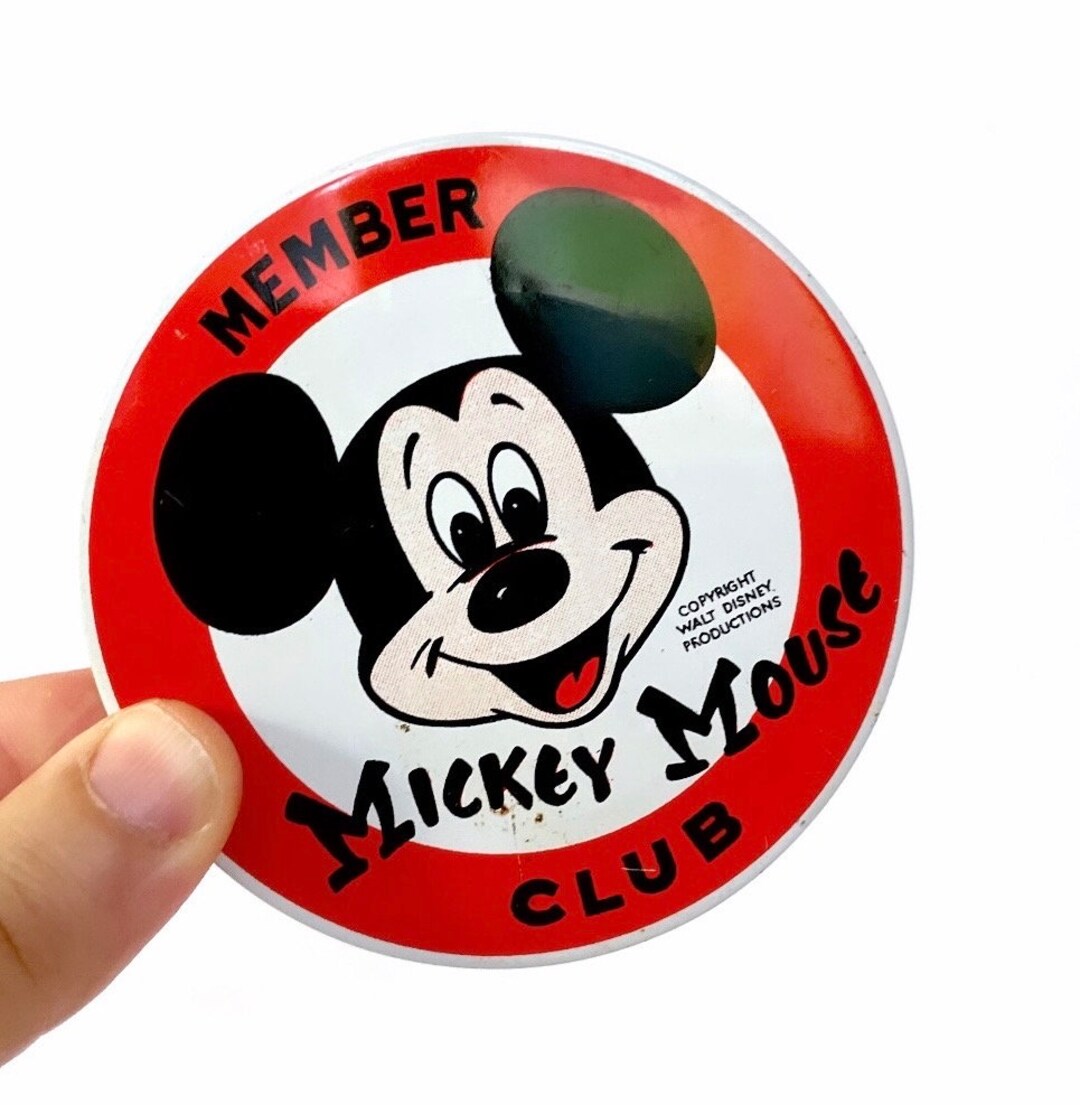 RARE! Mickey Mouse Club Member Pin Button W/ Green Back! Vintage Old ...