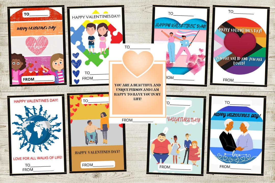 Inclusive Valentines Cards, LGBTQ+ Valentines Cards, Nine Designs ...