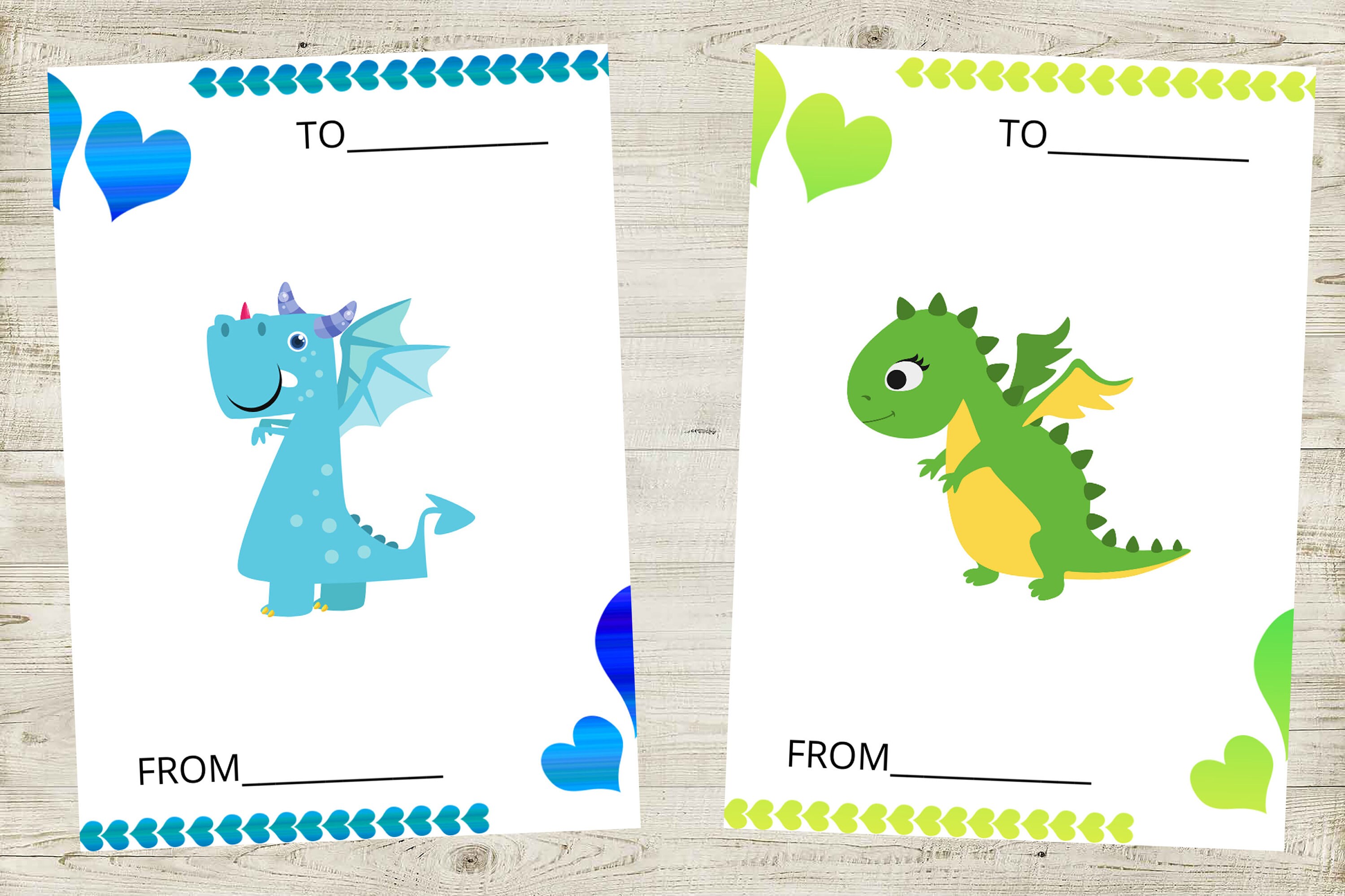 Kids Dragon Valentines Cards, Cute Valentines Cards, Nine Designs ...