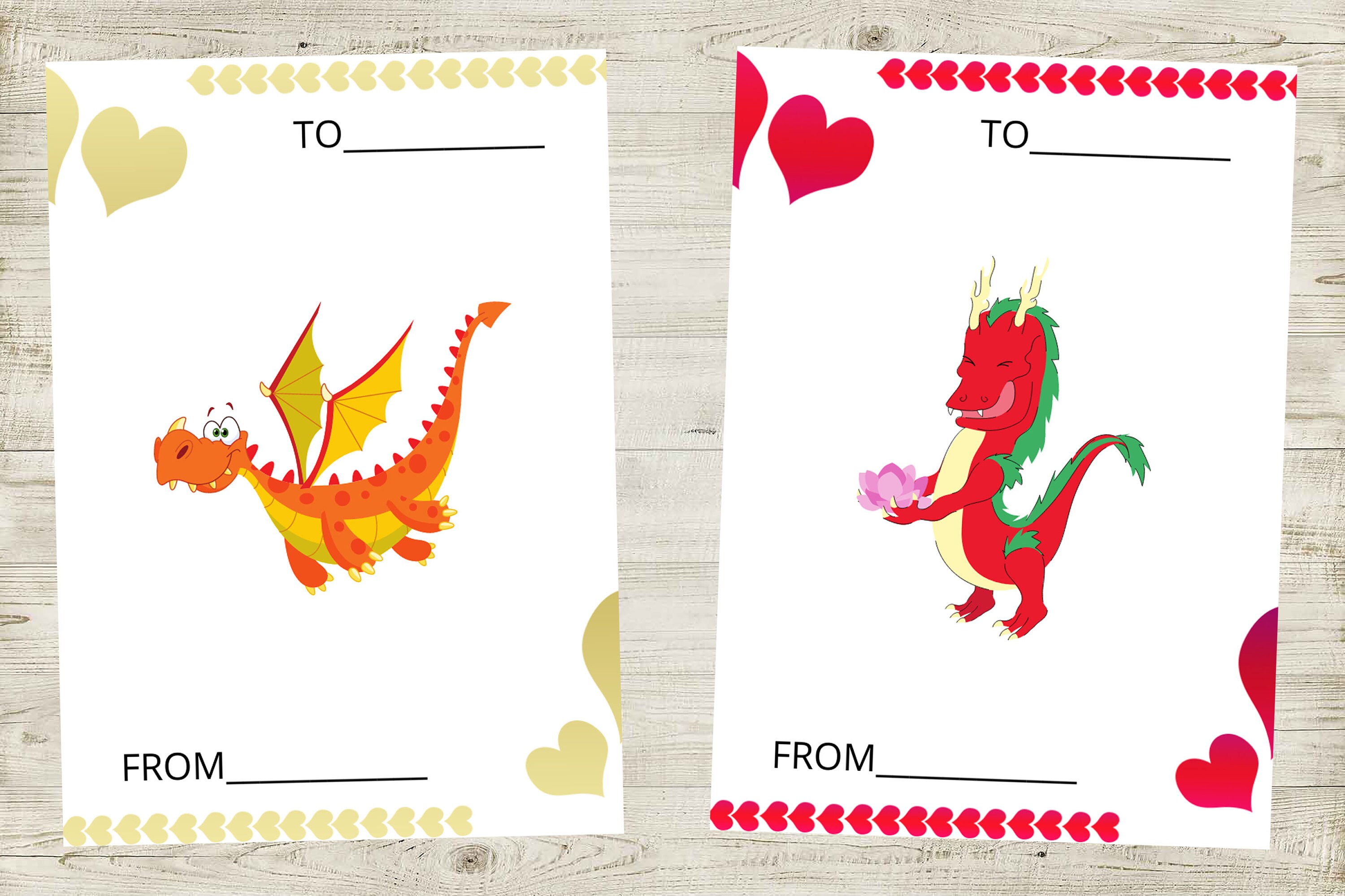 Kids Dragon Valentines Cards, Cute Valentines Cards, Nine Designs ...