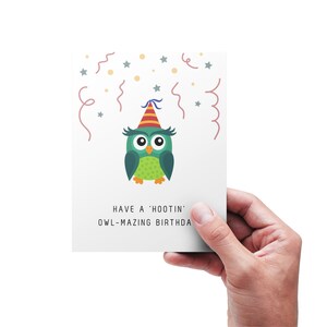Owl Happy Birthday Card, Printable Funny Birthday Card, Instant Digital ...