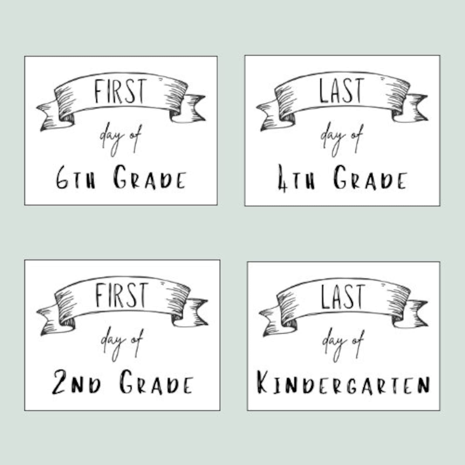 First and Last Day of School Signs, Back to School, End of Year ...