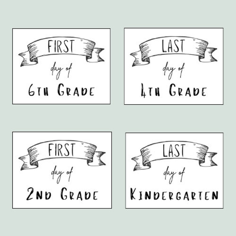 First and Last Day of School Signs, Back to School, End of Year ...