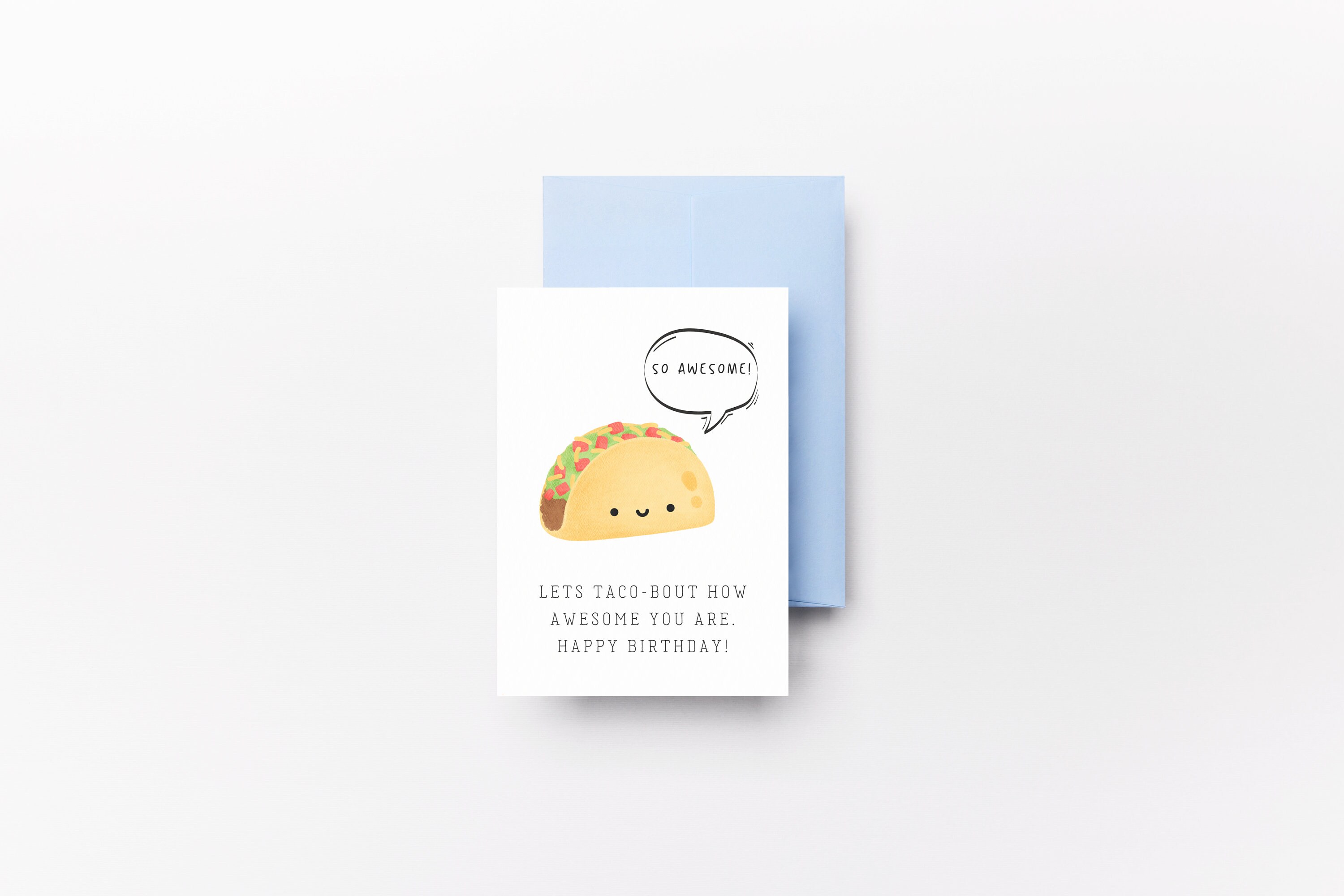 Taco Happy Birthday Card, Printable Funny Birthday Card, Instant ...