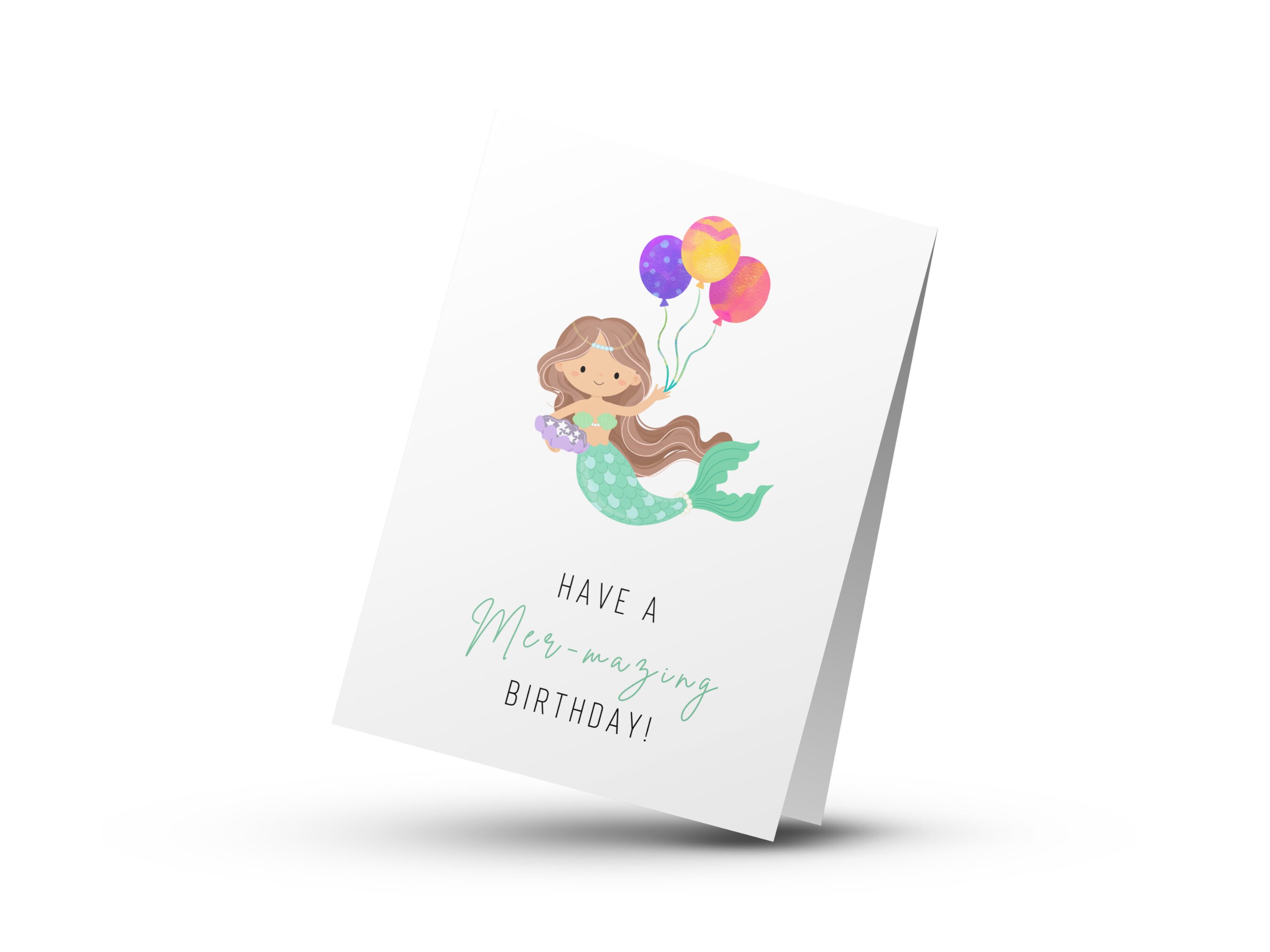 Mermaid Happy Birthday Card, Printable Funny Birthday Card, Instant ...