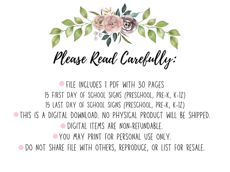 First and Last Day of School Signs, Back to School, End of Year ...