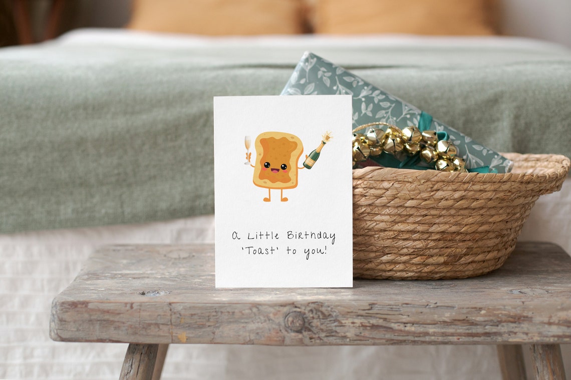 Toast to You Happy Birthday Card, Printable Funny Birthday Card ...