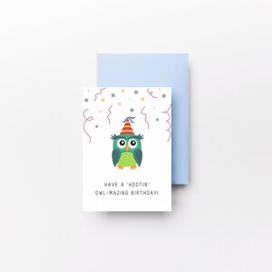 Owl Happy Birthday Card, Printable Funny Birthday Card, Instant Digital ...